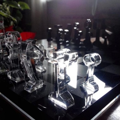 Buy Elegant Rectangle Handmade Acrylic Chess Board With Chess Set from ...