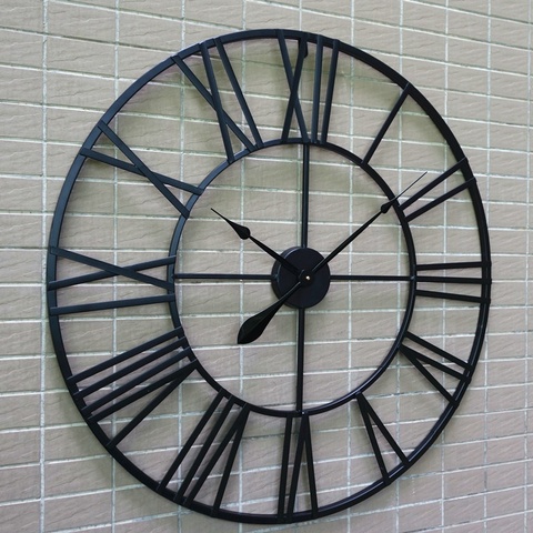 Buy European Retro Metal Simple Creative Roman Clock Wall Decoration ...