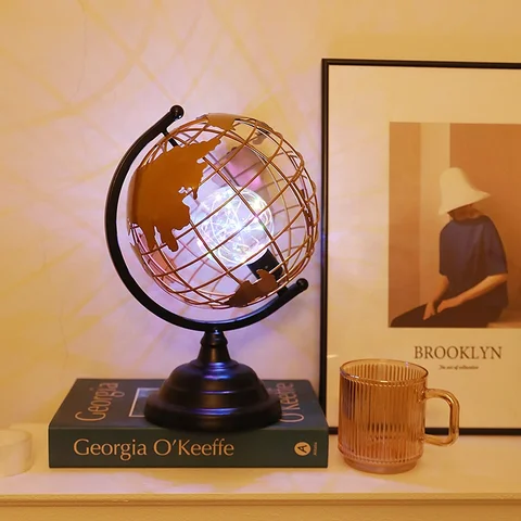 Buy Globe Led Lamp Lighted Desk Illuminated Rotating Night Light ...