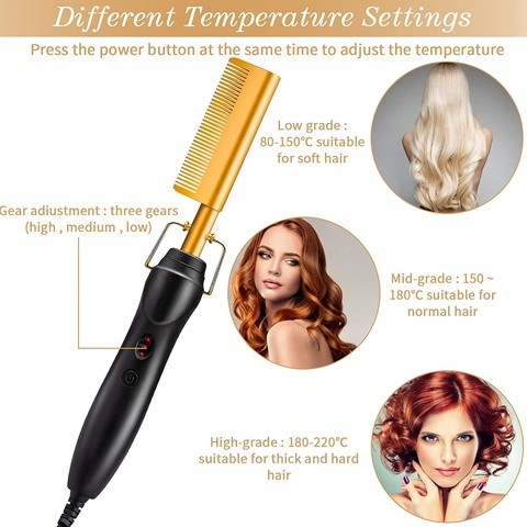 Buy Hot Comb Hair Straighteners Rollers Permanent Wave Electric Flat ...