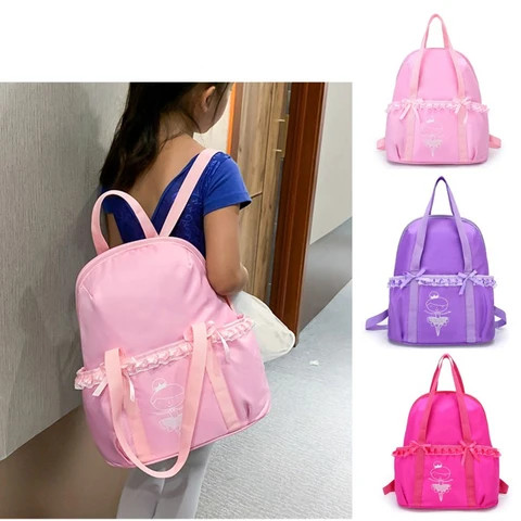 Buy Lace Girl Backpack For Ballet Purple Hot Pink Baby Pink Dancing ...