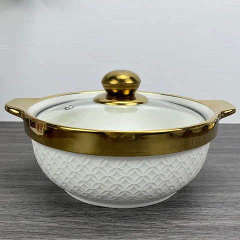 Buy Luxury Good Luck Coin Texture Phnom Penh White Ceramic Pot Non ...