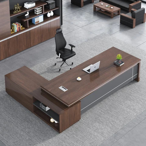Buy Luxury Office Furniture L Shaped Executive Boss Table from Foshan ...