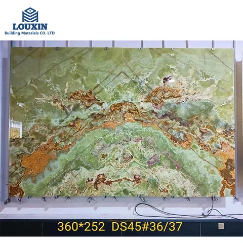 Buy Lx Yunfu Beautiful Polished Green Jade Onyx Marble Stone Slabs For ...