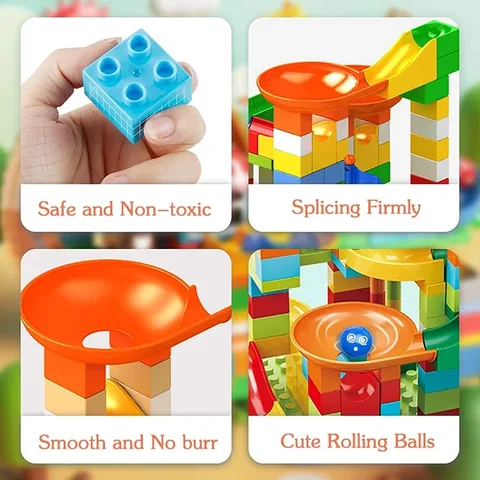 Buy Mini Marble Run Building Blocks Kids Toy Plastic Classic Blocks ...