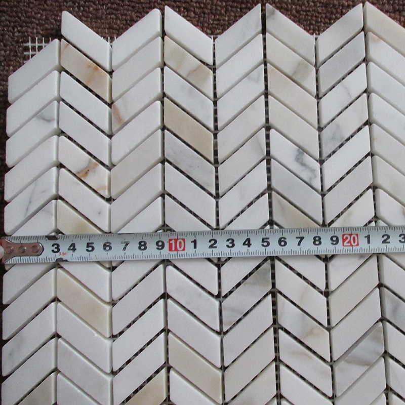 Buy Nature Marble Calacatta Gold In Mini Size Fishbone/cherovn Pattern ...