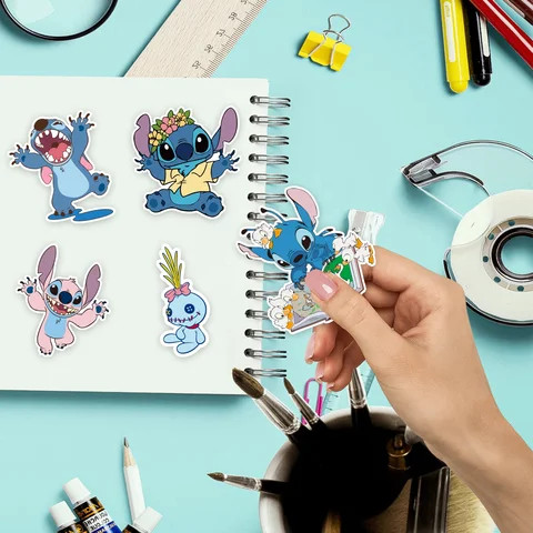 Buy 50pcs Stitch Cartoon Label Paste Sticker For Children Table Book ...