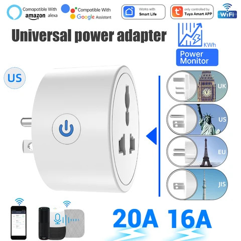 Buy Tidelink Oem Tuay Smart Universal 3-pin Travel Adapter 1pcs Us Eu ...