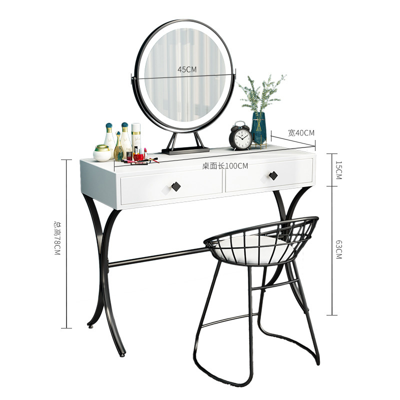 Buy White Bedroom Furniture With Mirror And Lamp Mdf Dressing Table ...