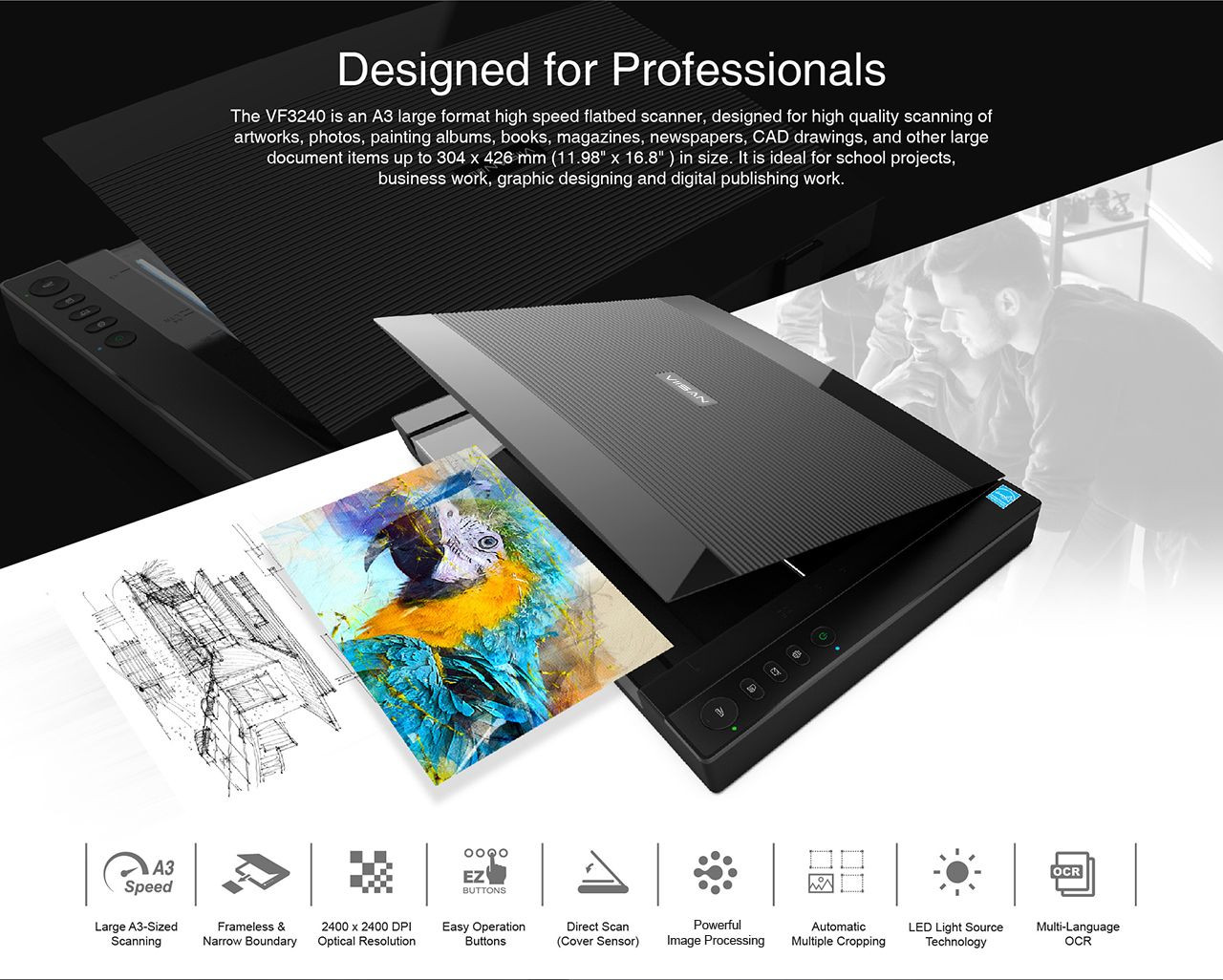 Buy A3 Large Format, 2400 Dpi Flatbed Scanner from Beijing Mysher ...