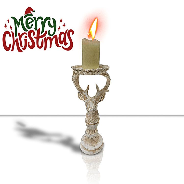 Buy Nordic Style Christmas Gift Set Resin Deer Head Antler Candle ...