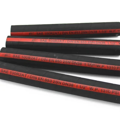 Buy 2 Wire Braids Din En 853 2sn / Sae 100r2 High Pressure Rubber Hydraulic Hose from Hangzhou ...