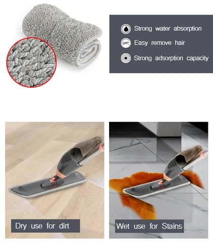 Buy 2022 New Mop Spray Microfiber 360 Twist Mop Mob Cleaner Cleaning ...