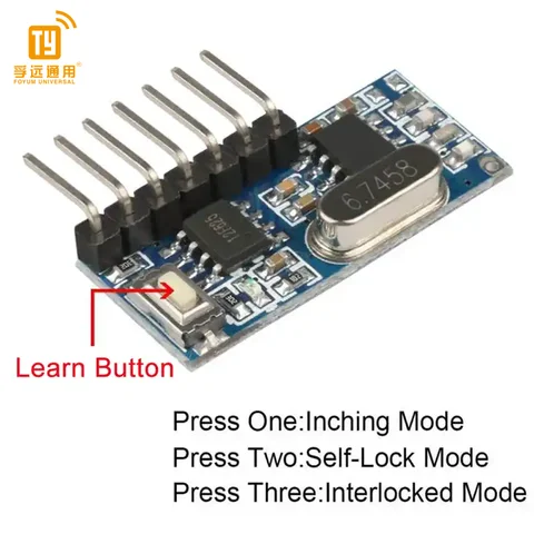 Buy 433mhz Superheterodyne Wireless Decoding And Receiving Module 4 Channel Output Module Rx480 ...