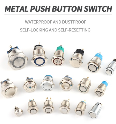 Buy 8mm 12mm 16mm 19mm 22mm Momentary Waterproof Push Button Switch ...