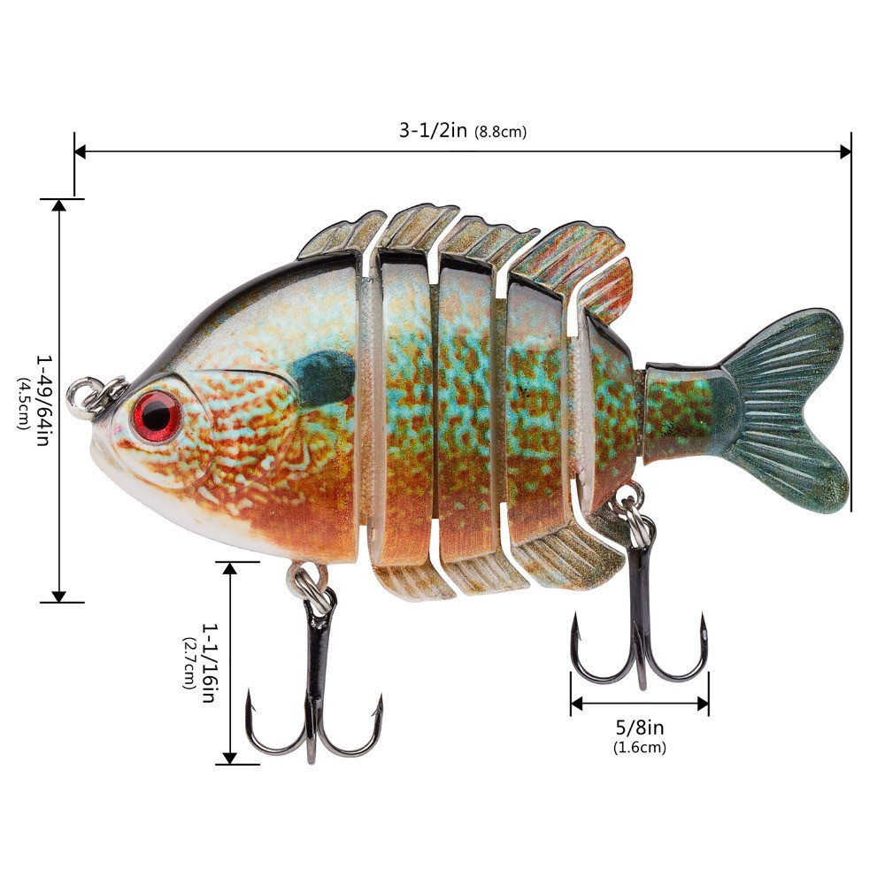 Buy Bassdash Swimpanfish Multi Jointed Panfish Bluegill Swim Baits ...