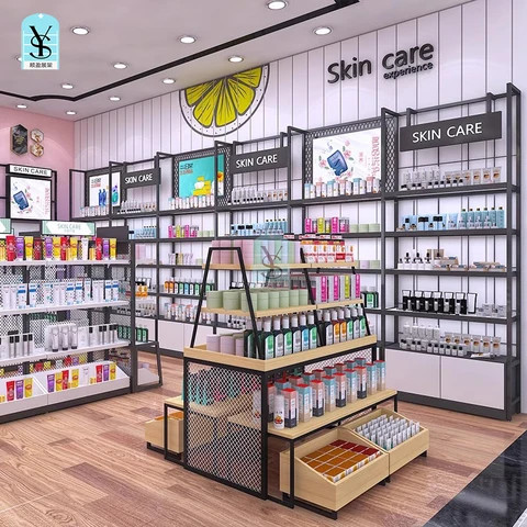 Buy Counter Design Cosmetics Display Rack Wooden Product Display Tables ...