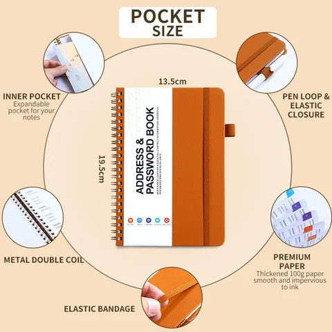 Buy Custom Printed Password Book Promotional Lined Cheap Custom Logo ...