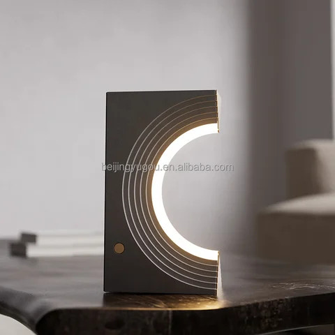 Buy Designer Semi-arc Touch Stepless Dimming Concrete Table Lamp Multi ...