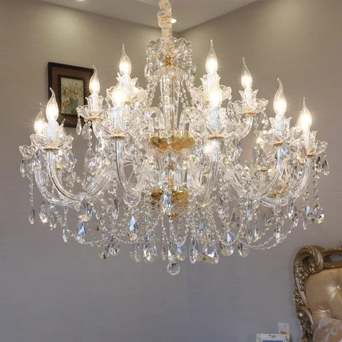 Buy European K9 Crystal Chandelier Living Room Lights Luxury Dining ...