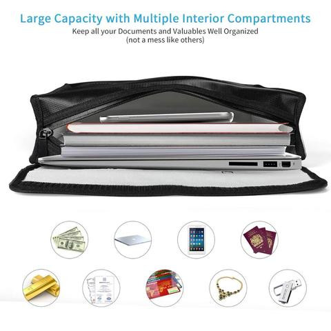 Buy Fireproof Business Messenger Bag Important Document Storage Bag ...
