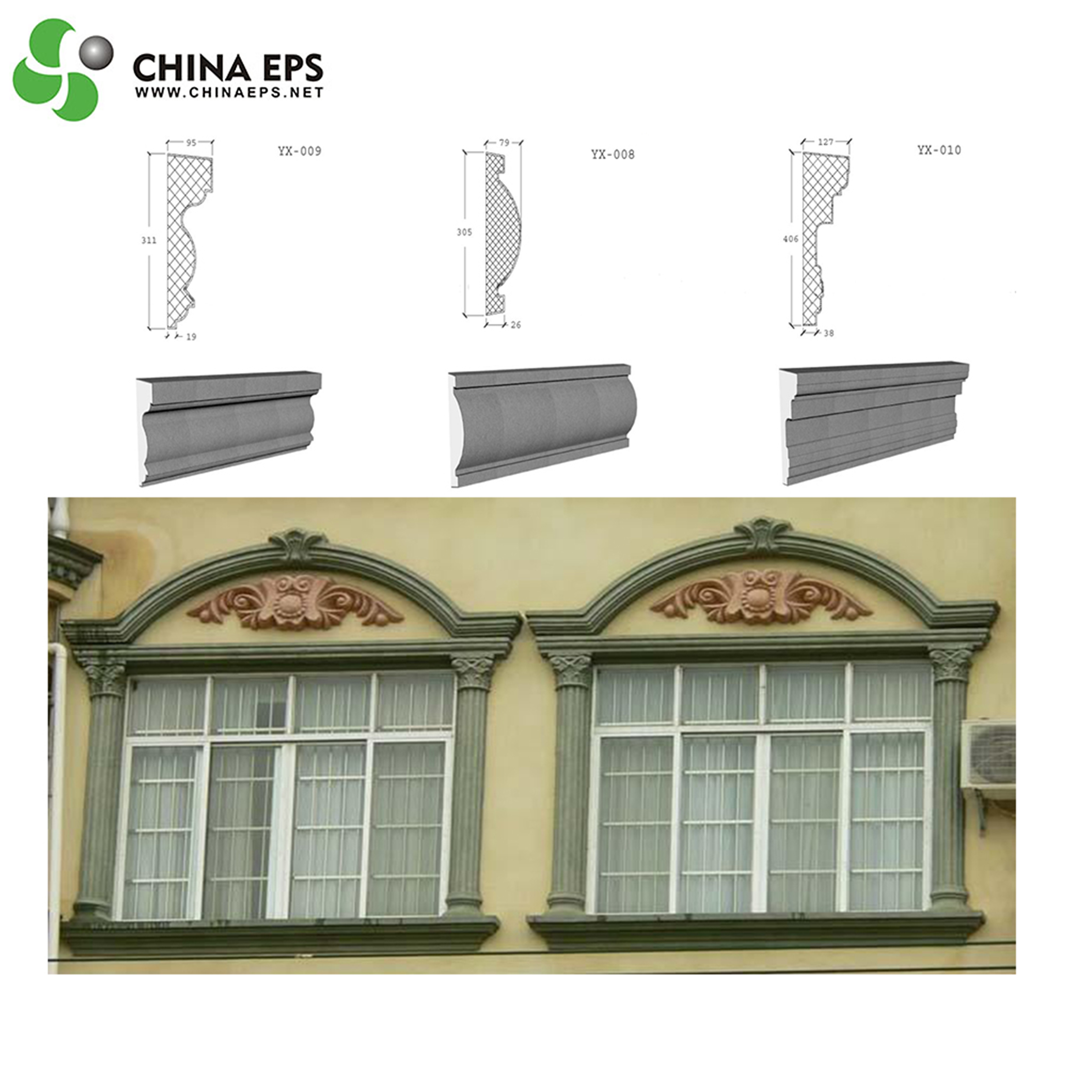 Buy Grc Window Frame Designs Waterproof Concrete Roman Columns ...