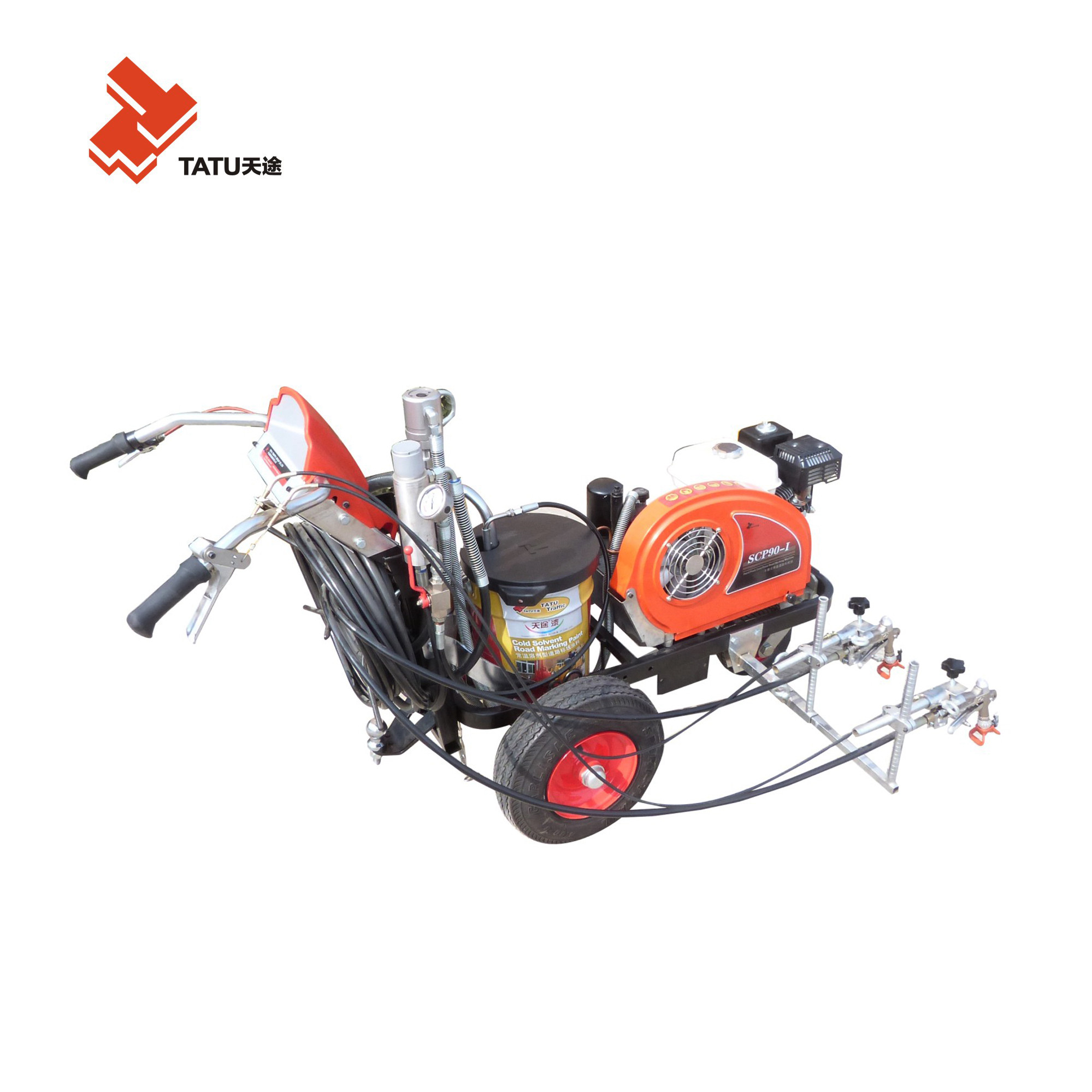 Buy Hand Push Cold Solvent Airless Road Pavement Marking Machine Cold ...