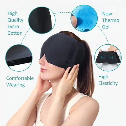 Buy Hot Sale Cold Therapy Headache Migraine Relief Cap For Men Gel Ice ...