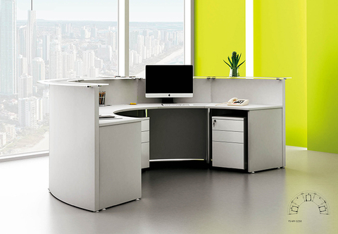 Buy Modern Wooden Office Reception Table Arc Counter Reception Table ...