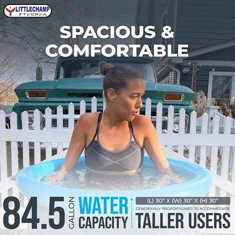 Buy Plunge Ice Tub W/ 3 Reusable Ice Bags & Large Lid For Athletes ...