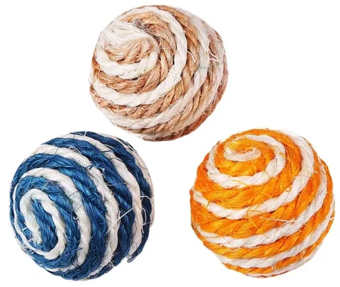 Buy Relipetwholesale Small Colorful Striped Teaser Cat Sisal Ball ...