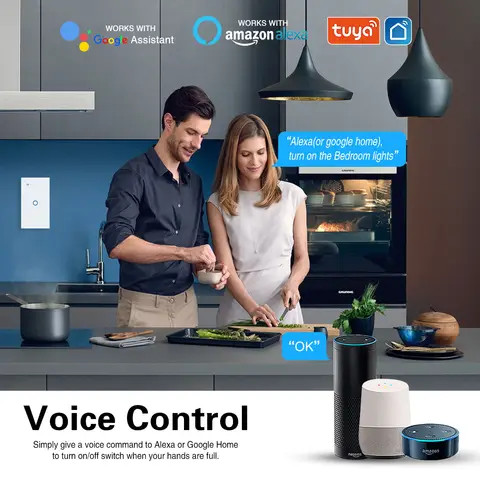 Buy Tidelink Wifi Wall Touch Light Switch Glass Electrical Wireless 1/2 ...