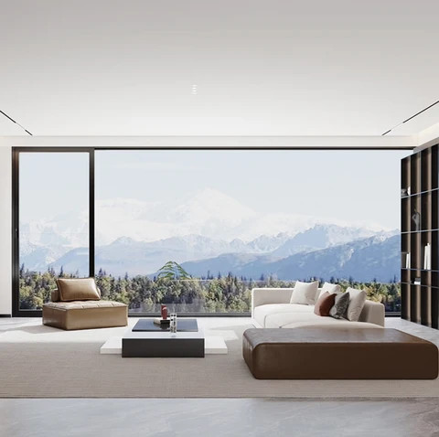 Buy Villa House Tempered Glass Sliding Window Thermal Break Aluminum ...