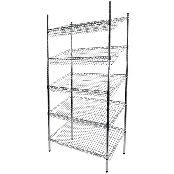 Buy Warehouse Adjustable Chrome Wire Shelving Units Wire Storage ...