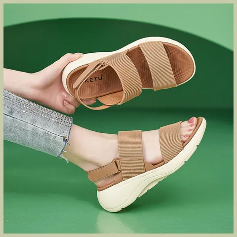 Buy Womens Luxurious Designer Wedge Sandals Thick-soled Comfortable And ...