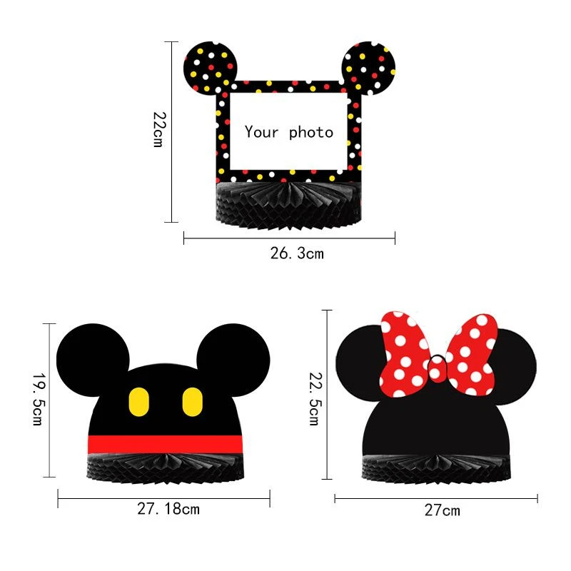 Buy Cartoon Mouse Theme Party Supplies Photo Honeycomb Centerpiece Door ...