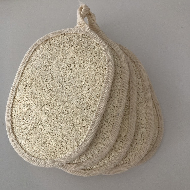 Buy C004 11*16cm Natural Oval Loofah Sponge Bath Pad Scrubber For ...