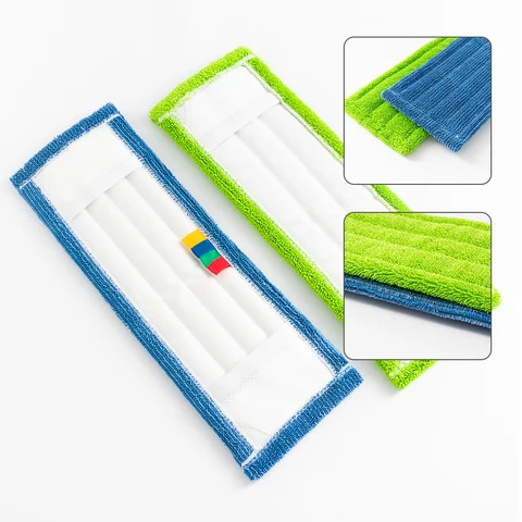 Buy Commercial Green Microfiber Spray Mop Replacement Heads For Flat Pocket Mops from Changzhou ...