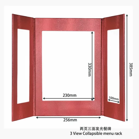 Buy Custom Led Menu Rechargeable Illuminated 3 Panel 3 Light View ...