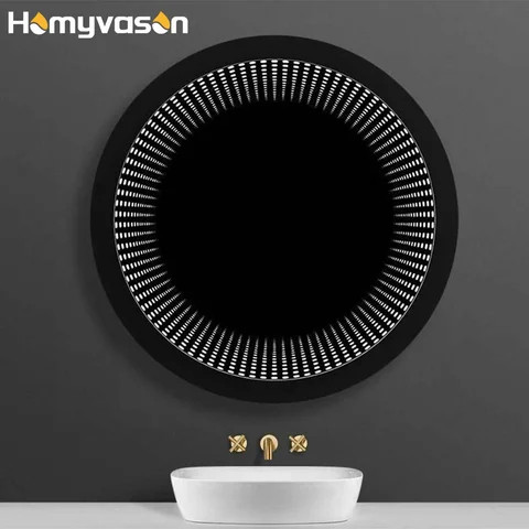 Buy Custom Smart Make Up Round Infinity Illusion Art Tunnel Led Mirror ...