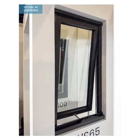 Buy Customized Black Aluminum Awning Windows Double Tempered Glass ...