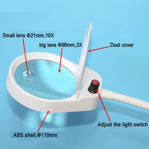 Buy Desktop Magnifier 3x/10x Magnifying Glass Table Machine Soft Rod ...