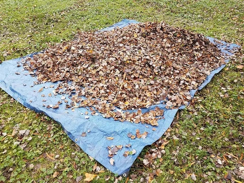 Buy Drawstring Tarp Black Reusable Leaf Lawn Poly Tarp With Drawstring ...