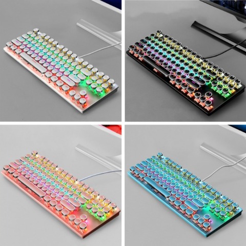 Buy Full Size Retro T12 Mechanical Keyboard Usb Multimedia Rechargeable ...