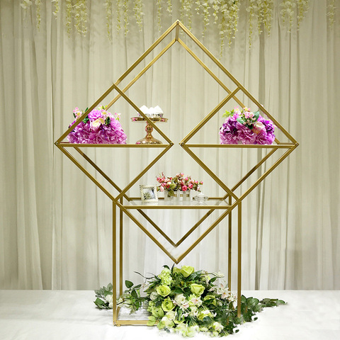Buy Gold Stage Decoration Metal Frame Stand Wedding Props Backdrop ...