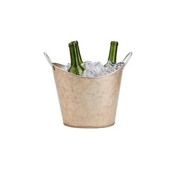 Buy Hammered Round Ice Basket Gold Color Handle Kitchenware Beer Bottle ...