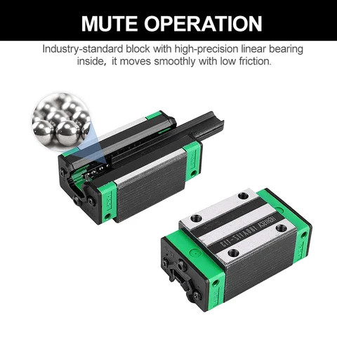 Buy Hgh-ca/ha Steel Linear Guide Rail Blocks High Quality Sizes 15 20 25 30 35 45 55 65 With ...