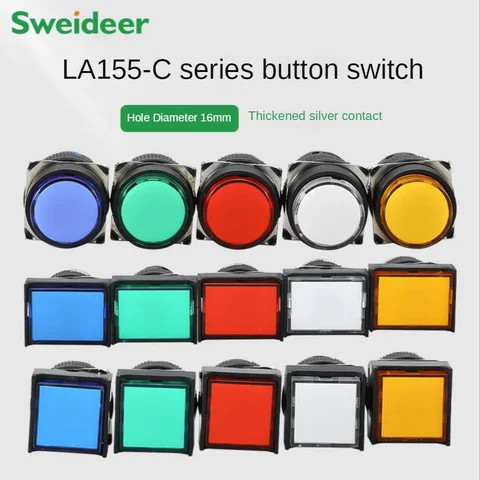 Buy Led Button Sweideer La16 Self Locking Reset Miniature Circle Power ...