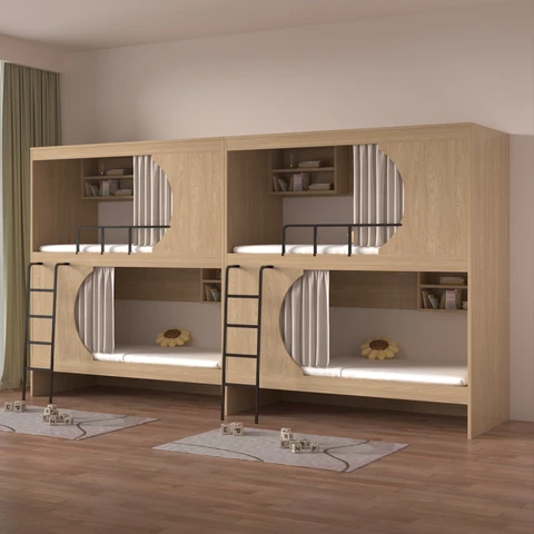 Buy Modern Simple Log Space Capsule Bunk Bed Multi-purpose Student Staff Dormitory Apartment ...