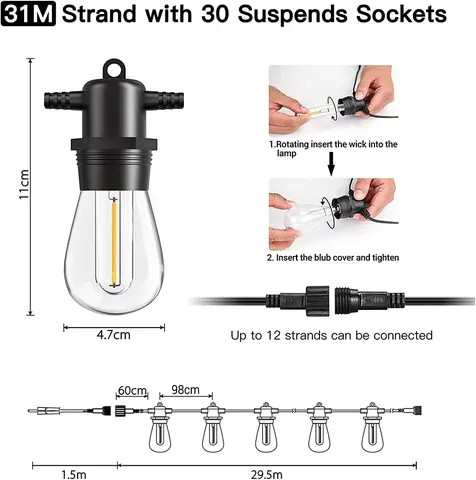 Buy Northland Sample Support 30 Bulbs Decoration Lamp S14 Vintage ...